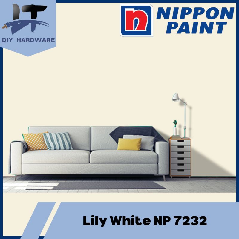 1L / 5L Nippon Paint Lily White NP 7232 P For Interior Wall Paint（Satin ...