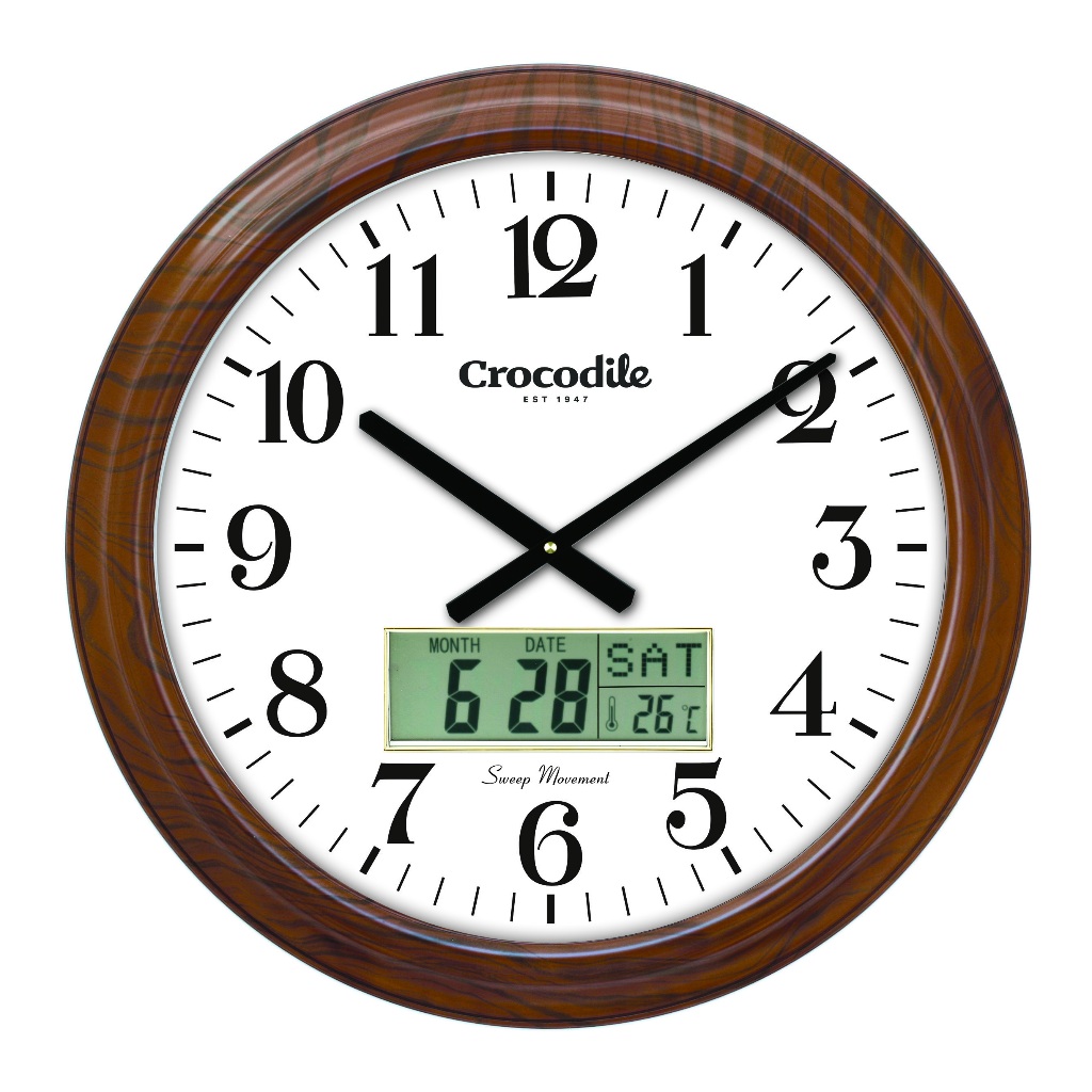 Crocodile Office Large Clock , Diameter 60 x 6 cm Sweep Movt. Anadigi ...
