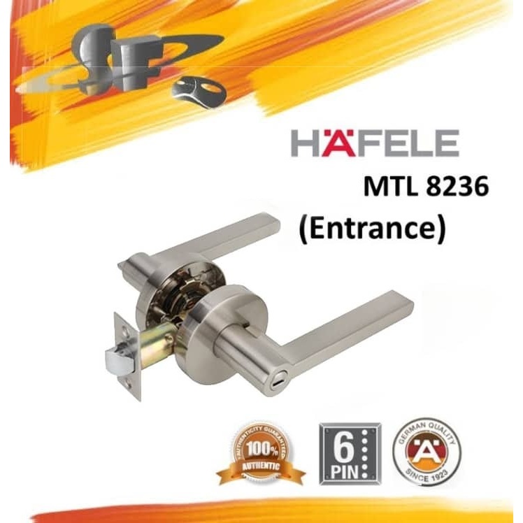LEVER HANDLE CYLINDRICAL LOCK HAFELE (GERMANY) MTL8236 ENTRANCE ...