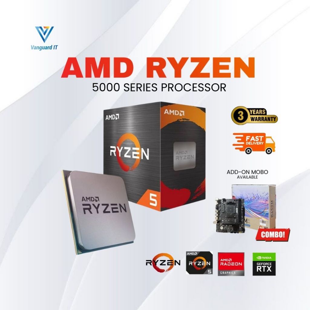 AMD RYZEN PROCESSOR 5000|7000 SERIES 5500/5600/5600X/5700X MOBO COMBO A520M-B550M-B450M | Shopee ...