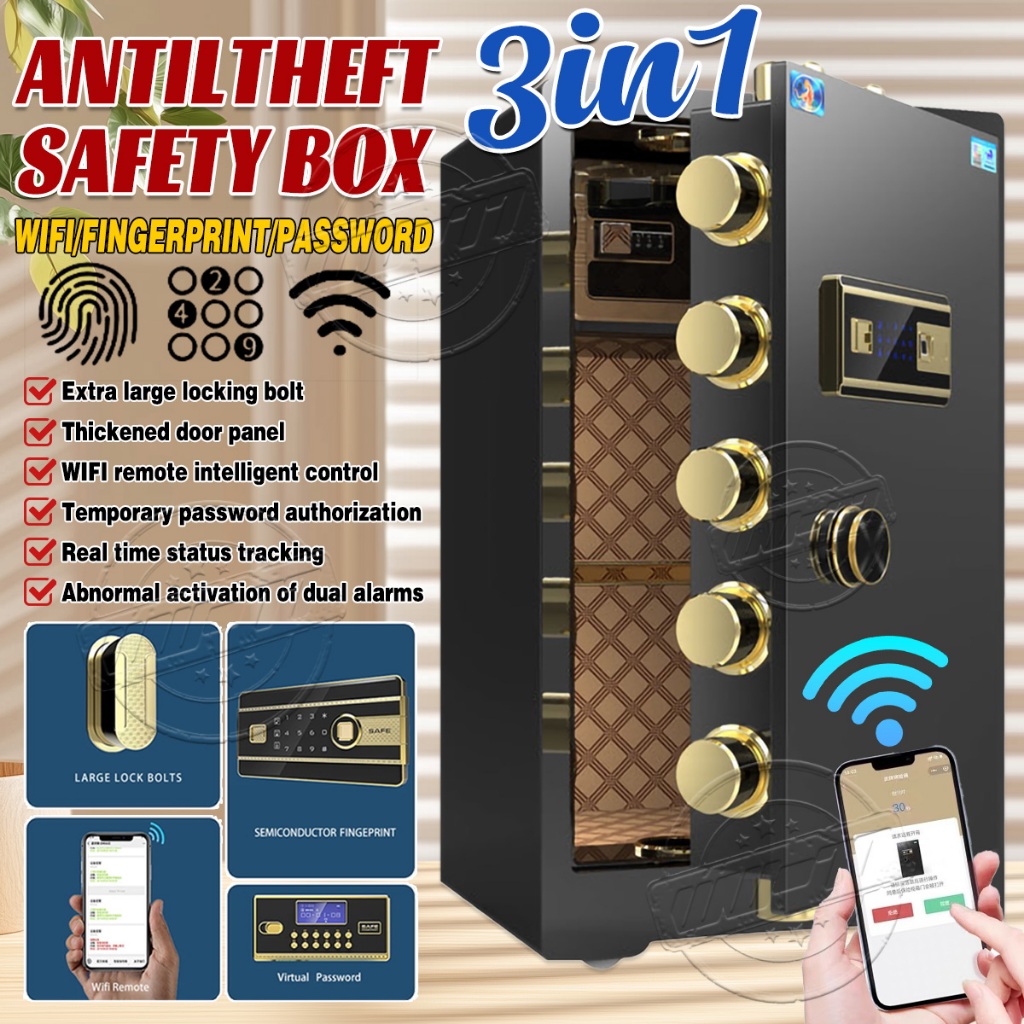 Safety Box 60ML Enghong Safety Box Digital 3-in-1 Digital Fingerprint ...