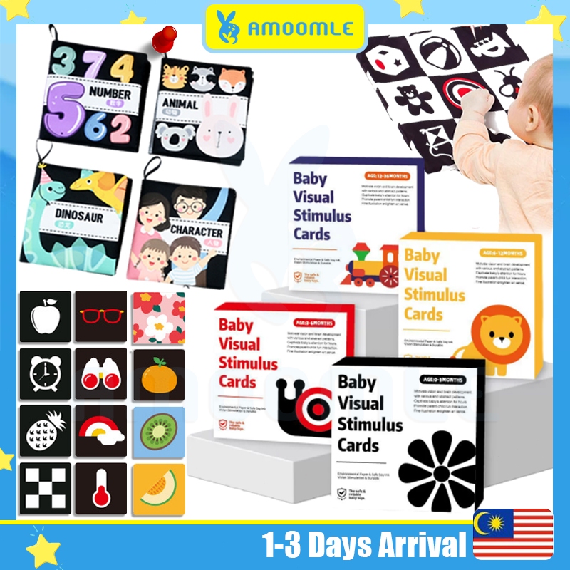 Montessori Baby Early Learning Flash Card Sensory Visual Stimulation ...