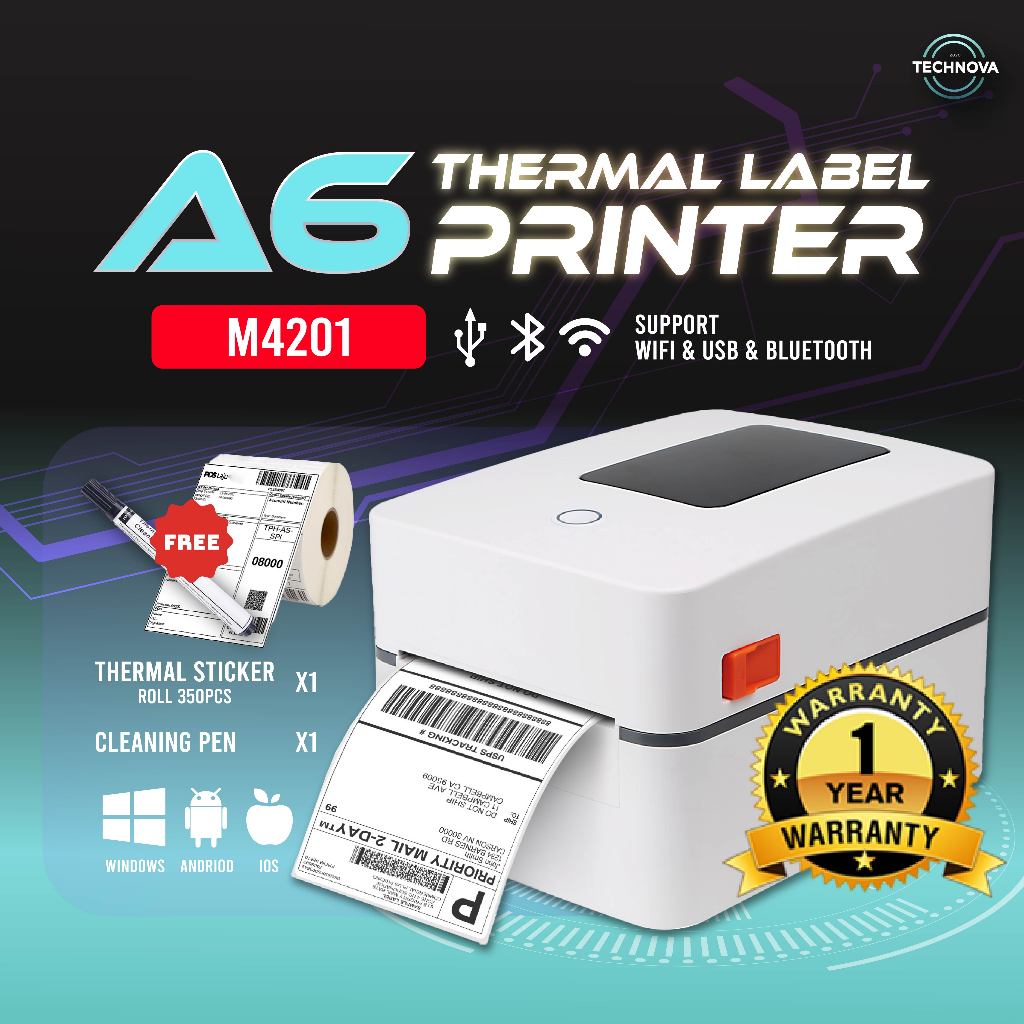 SOONMARK M4201 | A6 Waybill Thermal Printer Shipping Label Printer ...
