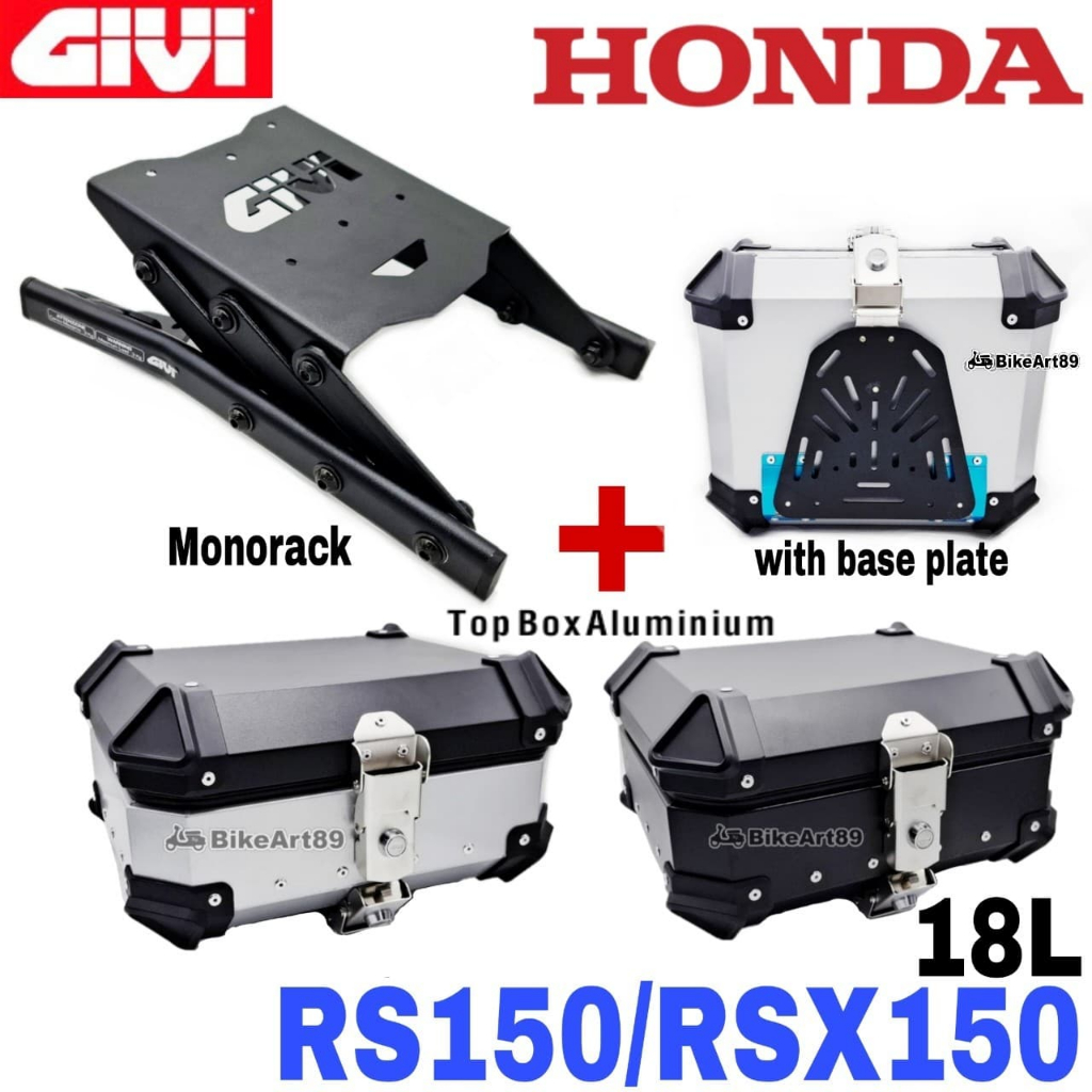 GIVI Monorack Honda RS150 RSX150 RS-X 150 Top Box Aluminium 18L 18 ...