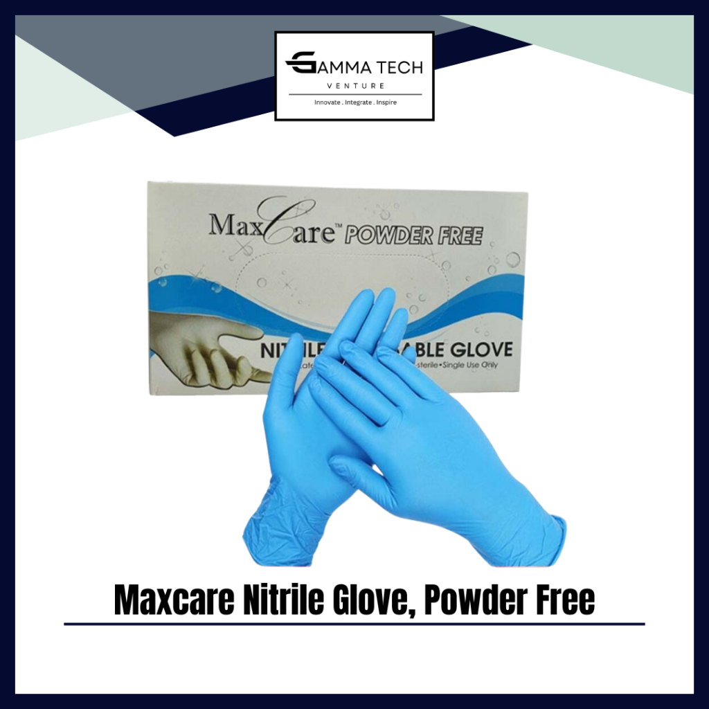 MAXCARE Powder Free Nitrile Medical Examination Gloves 100'pcs/Box ...