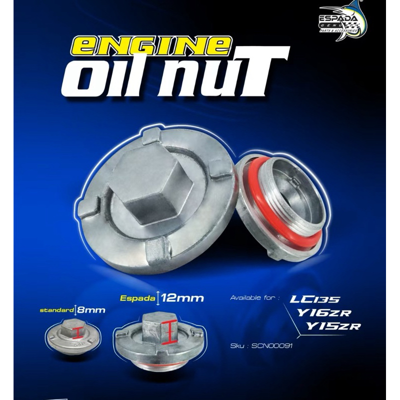 SPECIAL SAIZ YAMAHA LC135 Y15 Y16 EXTRA LONG NUT 12MM OIL DRAIN NUT ...