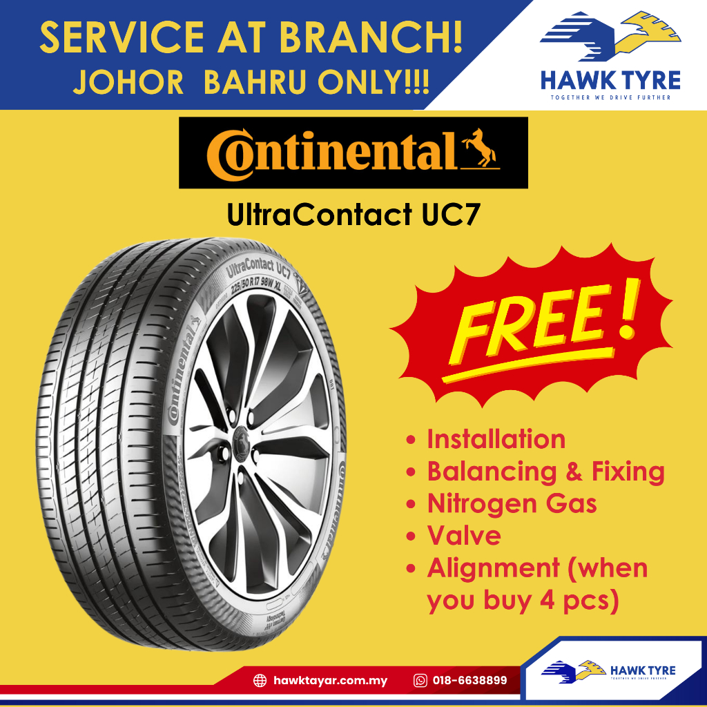 Continental Tyes/Tayar UC7 185/55R16 195/50R16 215/45R17 215/50R17 215 ...