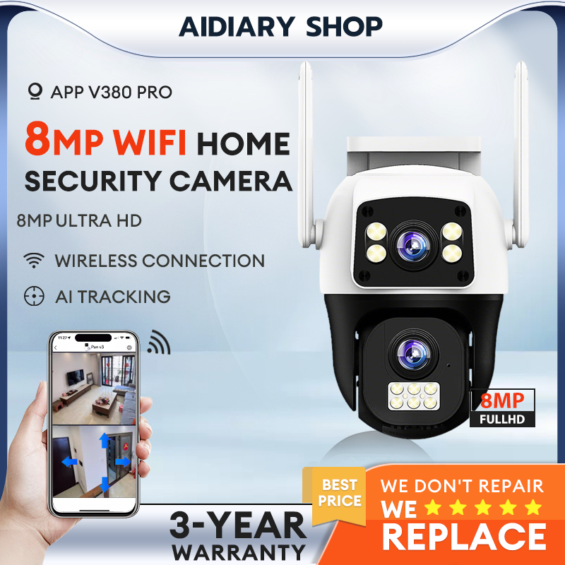 V380 PRO Dual Lens CCTV Camera WiFi 4G IP Camera indoor and outdoor HD ...
