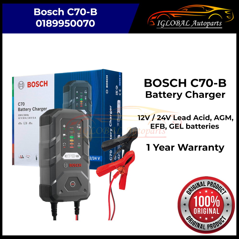 (new Packaging) Bosch C70-B Battery Charger for 12V/24V Lead Acid, EFB ...