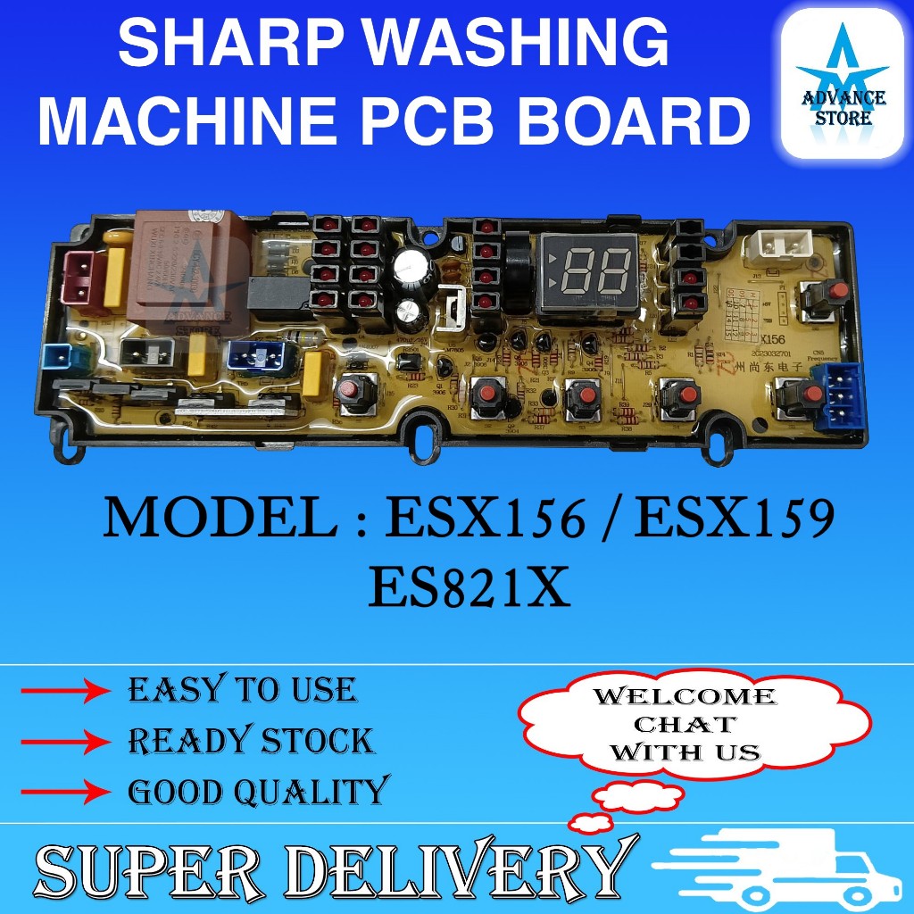 SHARP ORIGINAL ESX156 / ESX159 / ES821X WASHING MACHINE PCB BOARD ...