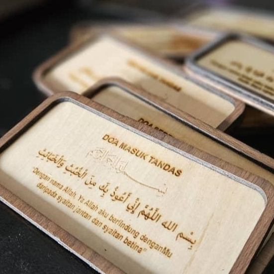 Papan Tanda Doa Doa Harian Laser Cut Size 2.5 inch x 5 inch (Untuk ...