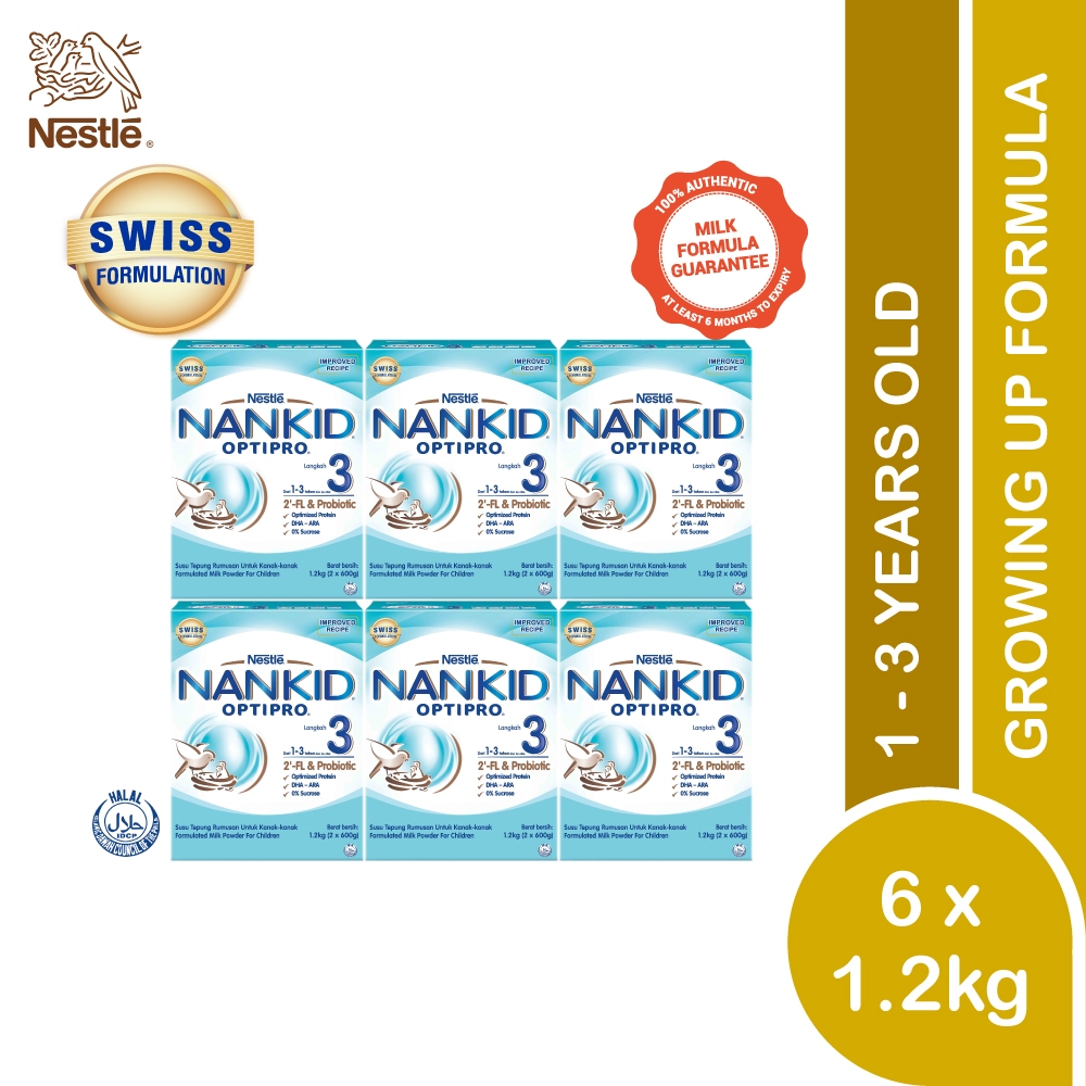 Nestle Nankid Optipro Stage 3 with 2' -FL Bib (1.2kg x 6) | Shopee Malaysia