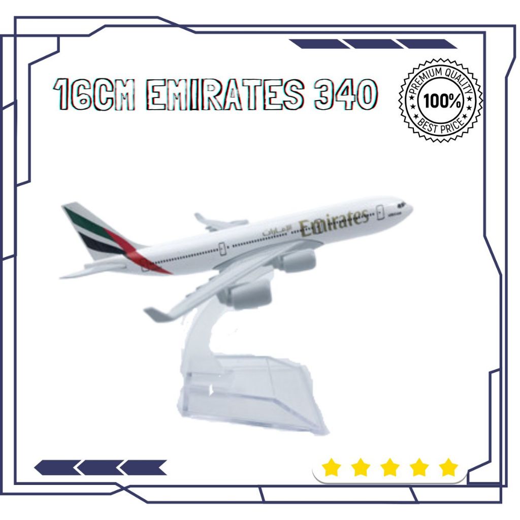 16cm Emirates Airlines Airbus 340 Scale 1:400 Metal Aircraft Replica ...