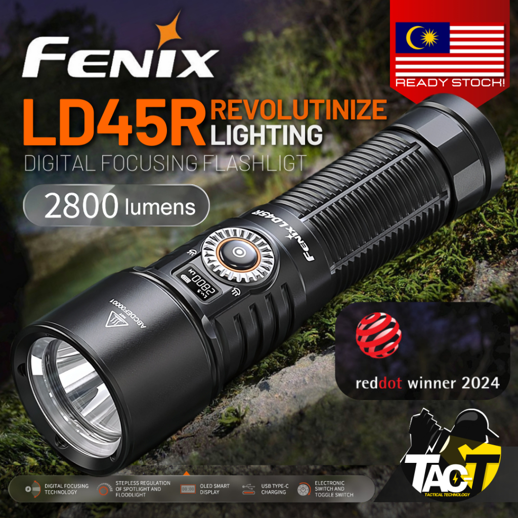 FENIX LD45R - 2800 Lumen Digital Focusing Luminus SFT70 LED ...