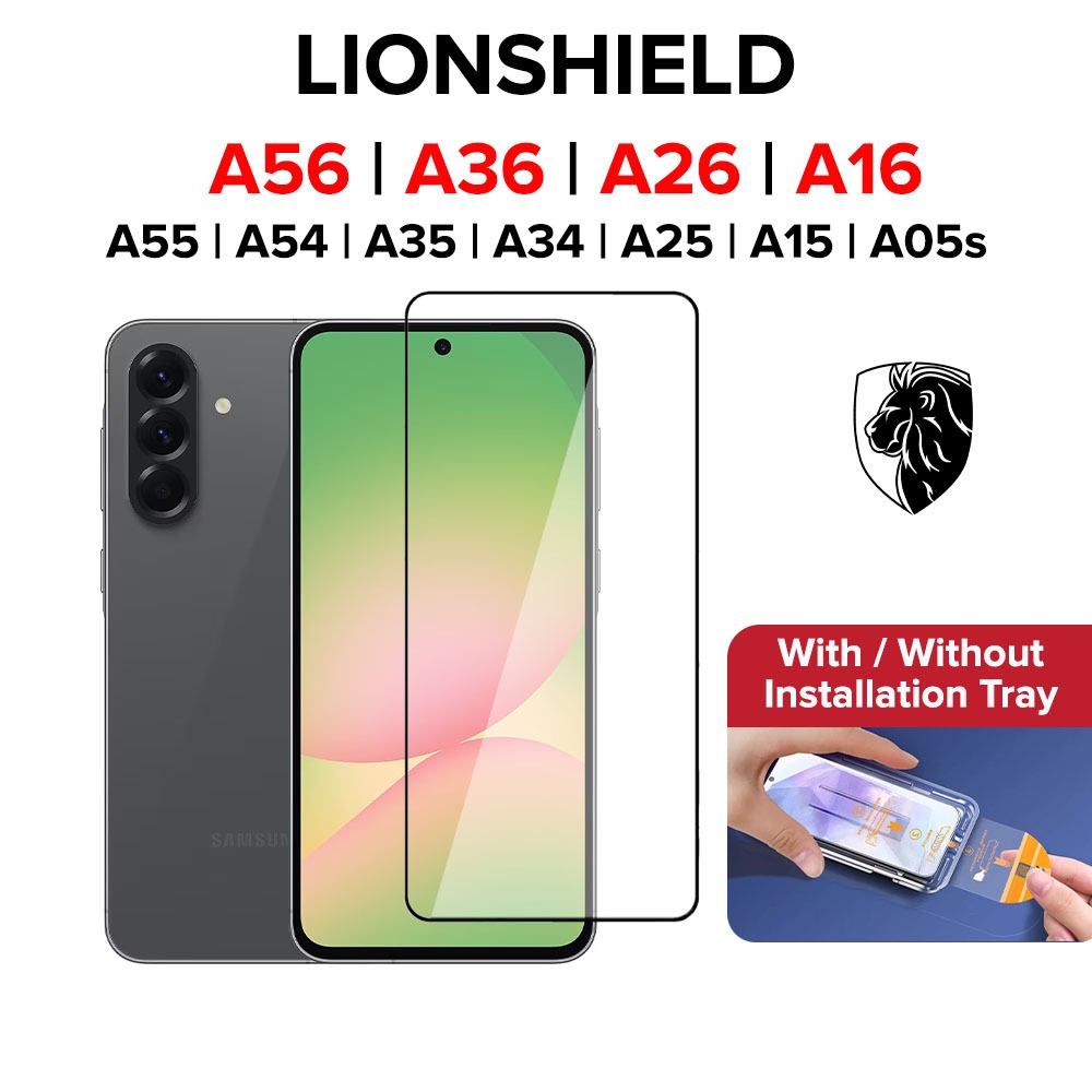 (MY) LionShield Samsung Galaxy A56/A36/A26/A16/A55/A54/A35/A34/A25/A15/A05s 5G/4G Tempered Glass ...