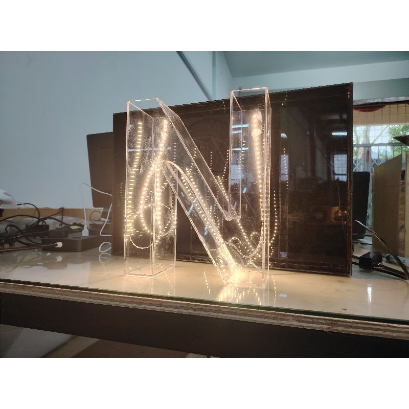 Acrylic Letter Light - "N" Shaped LED Night Light | Decorative Desk ...