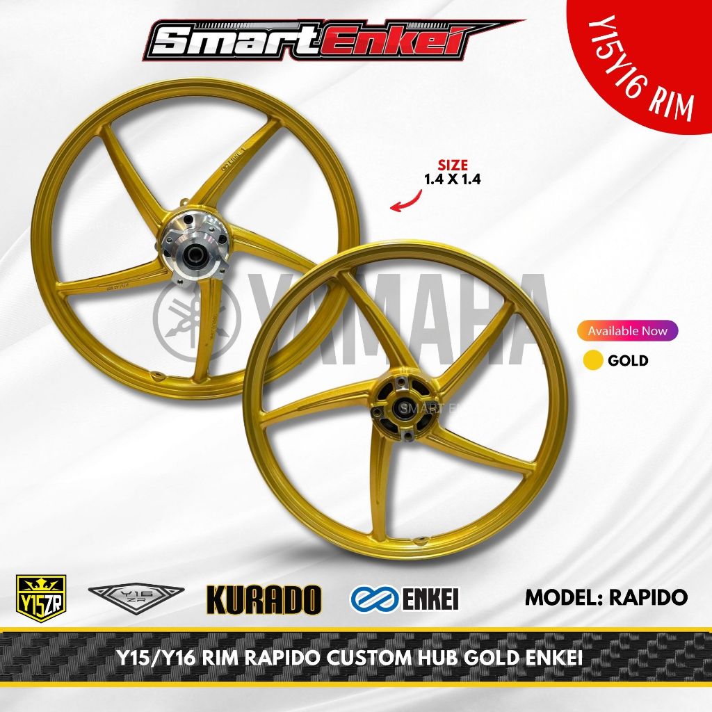 Y15/Y16 RIM RAPIDO CUSTOM HUB GOLD ENKEI | Shopee Malaysia