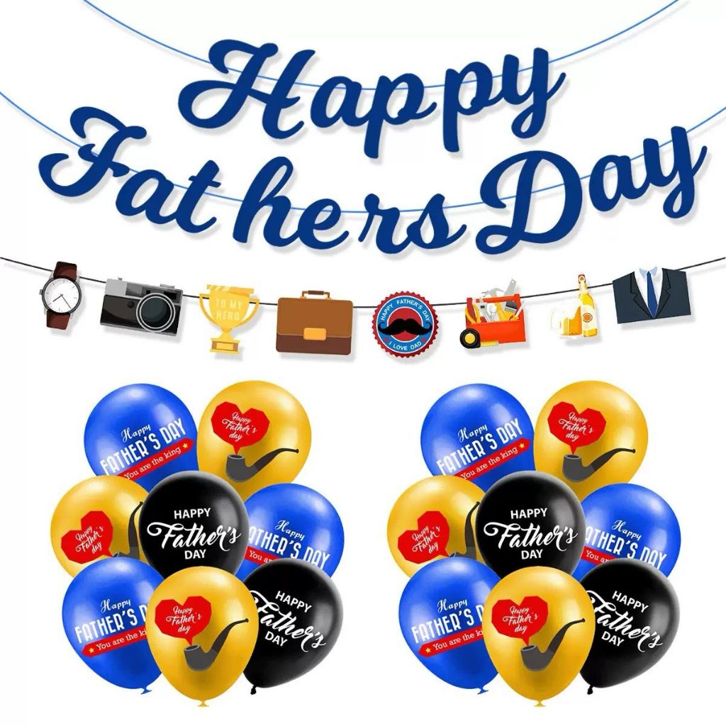 Happy Father Day Full Set Balloon Banner Decoration Surprise Party For ...