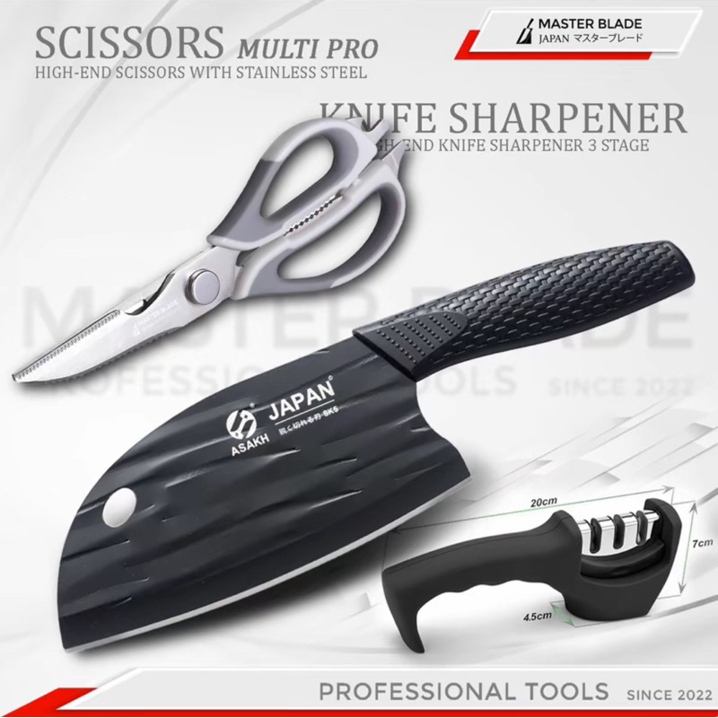 Pisau Japan Cleaver Knife for Meat Cutting Curve Small 219 Professional ...