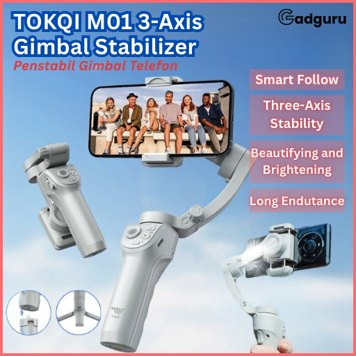 M01 3-Axis Smartphone Gimbal Stabilizer with Fill Light Anti-shake ...