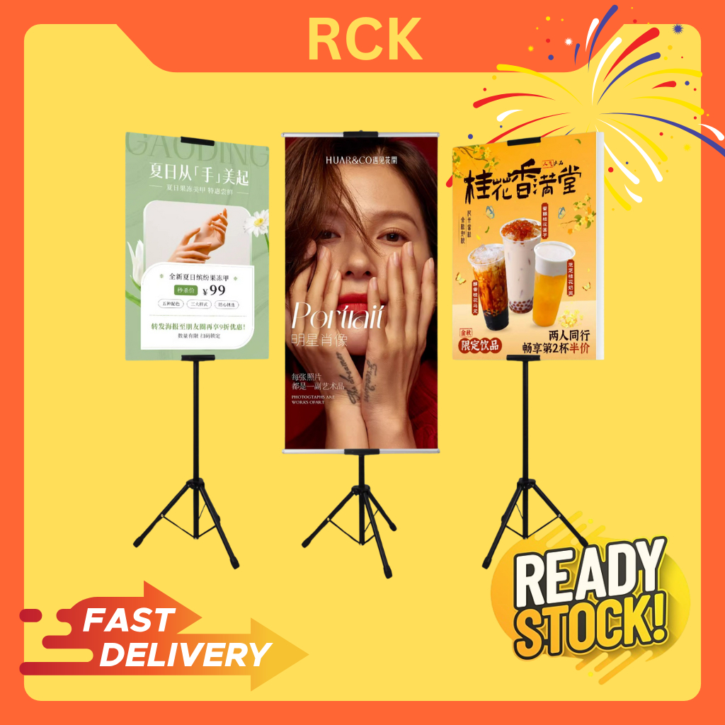 RCK Rak Poster Tiga Kaki / Stand Bunting Display Adjustable 2 Meter ...