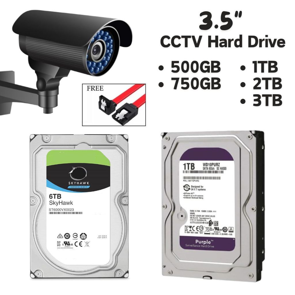 CCTV hdd Purplw / SkyHawk Hard Drive 3.5" Internal Surveillance Hard ...