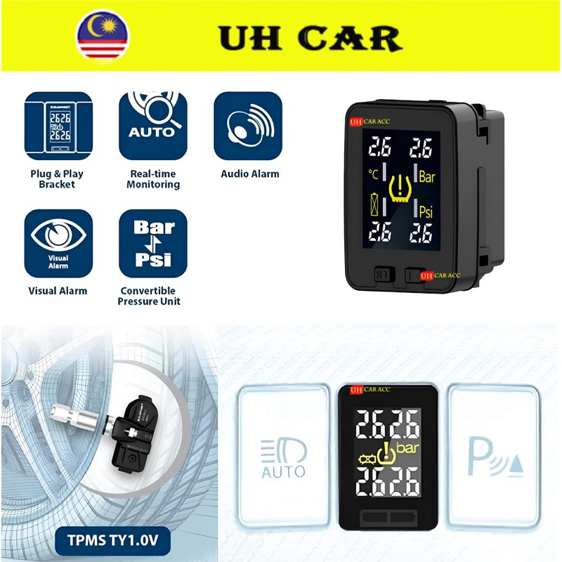 (TPMS) Internal Tire Sensor Pressure Monitoring System Wireless Real ...