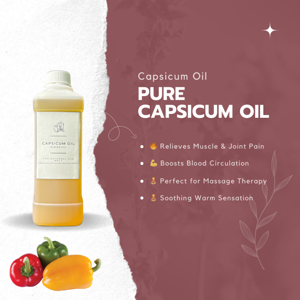 Capsicum Oil for Pain Relief - Minyak Cili - Minyak Panas - Muscle ...