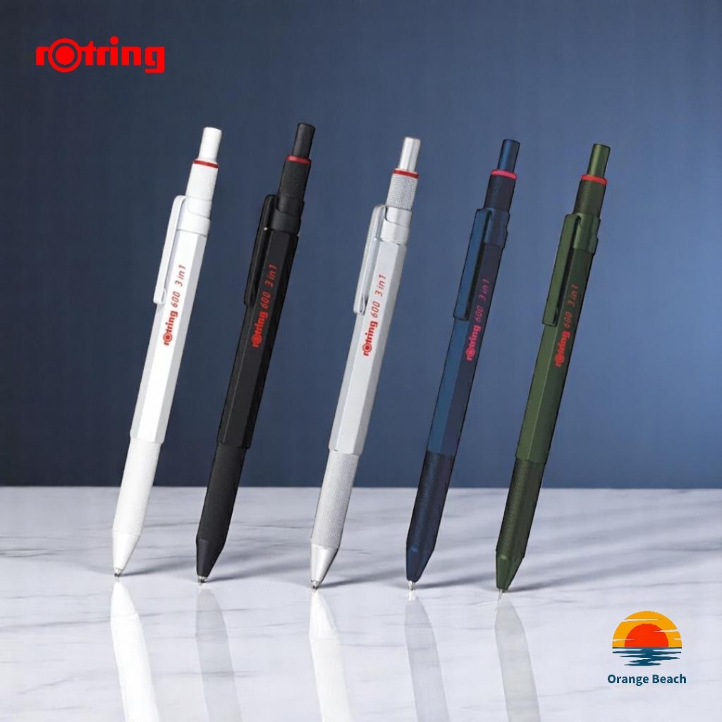 rOtring 600 3-in-1 Multi Pen/Black+Red Ballpoint 0.5mm+Mechanical ...