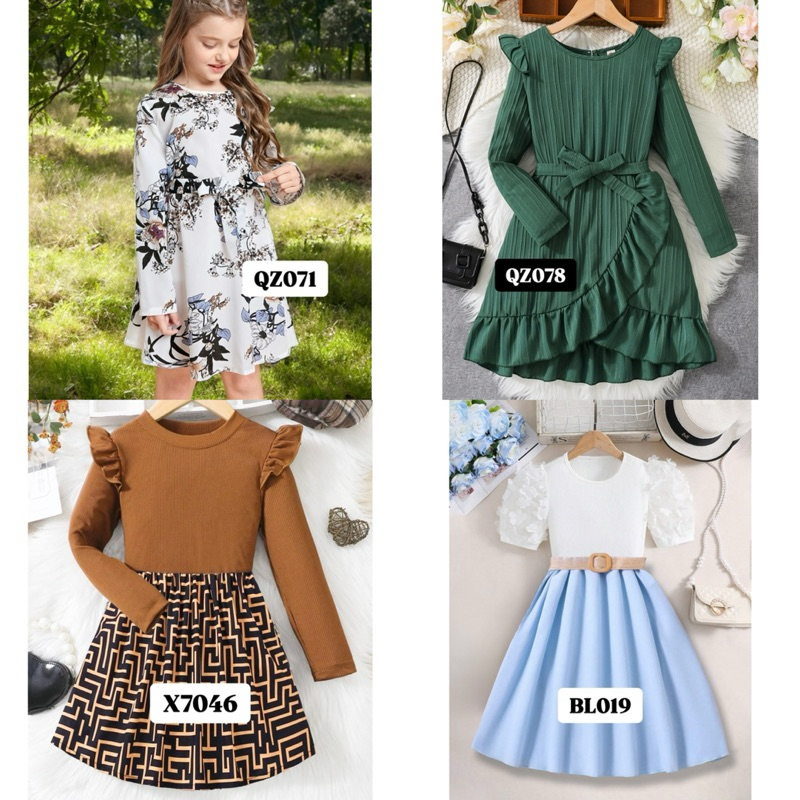 [1Y-12] Dress Budak Perempuan One Set Baju Budak Dress Girl Baju Jalan ...