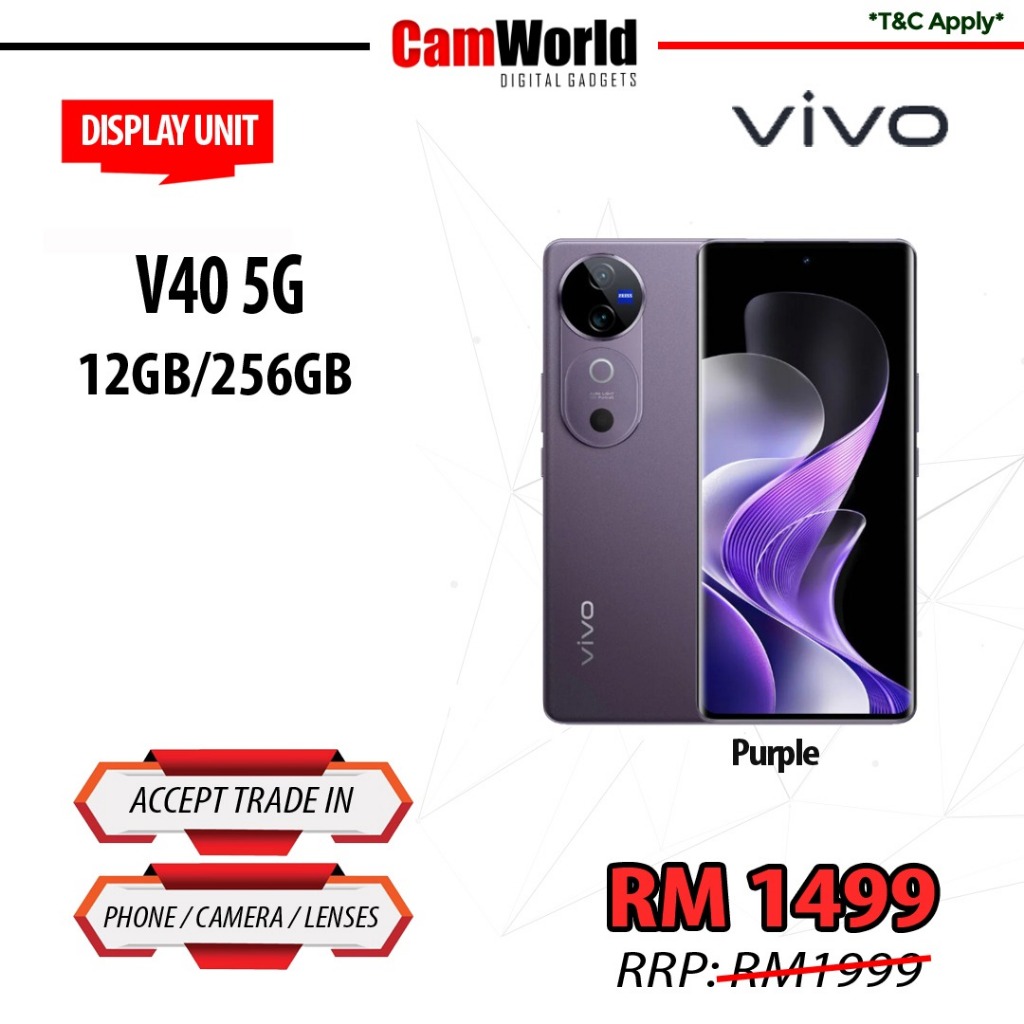 Vivo V40 5G (12GB/256GB) Display Unit | Shopee Malaysia