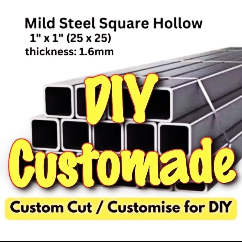 Custom Made Custom Cut DIY & Desigebal) MILD STEEL (BESI) SQUARE HOLLOW ...