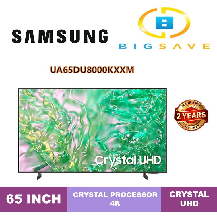 SAMSUNG 65" UA65DU8000KXXM CRYSTAL UHD DU8000 4K SMART TV | Shopee Malaysia