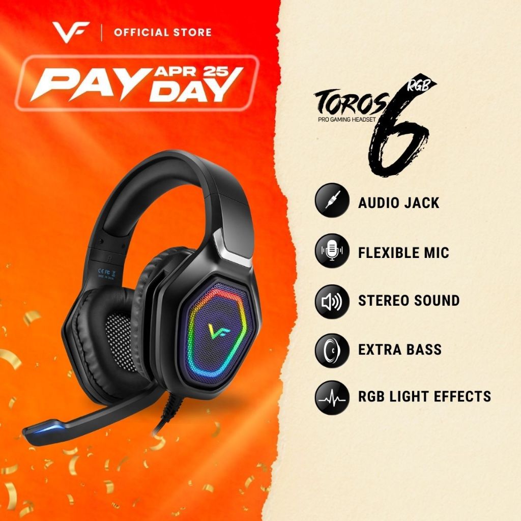 Vinnfier Toros 6 RGB Pro Gaming Headset Mic for Extra Bass | Shopee ...