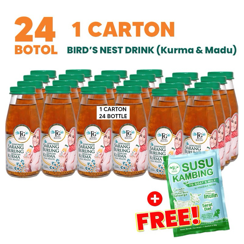 [ NEW 24 BOTTLE ] FG Walet Bird's Nest W Kurma Madu 180ML [ Limited ...