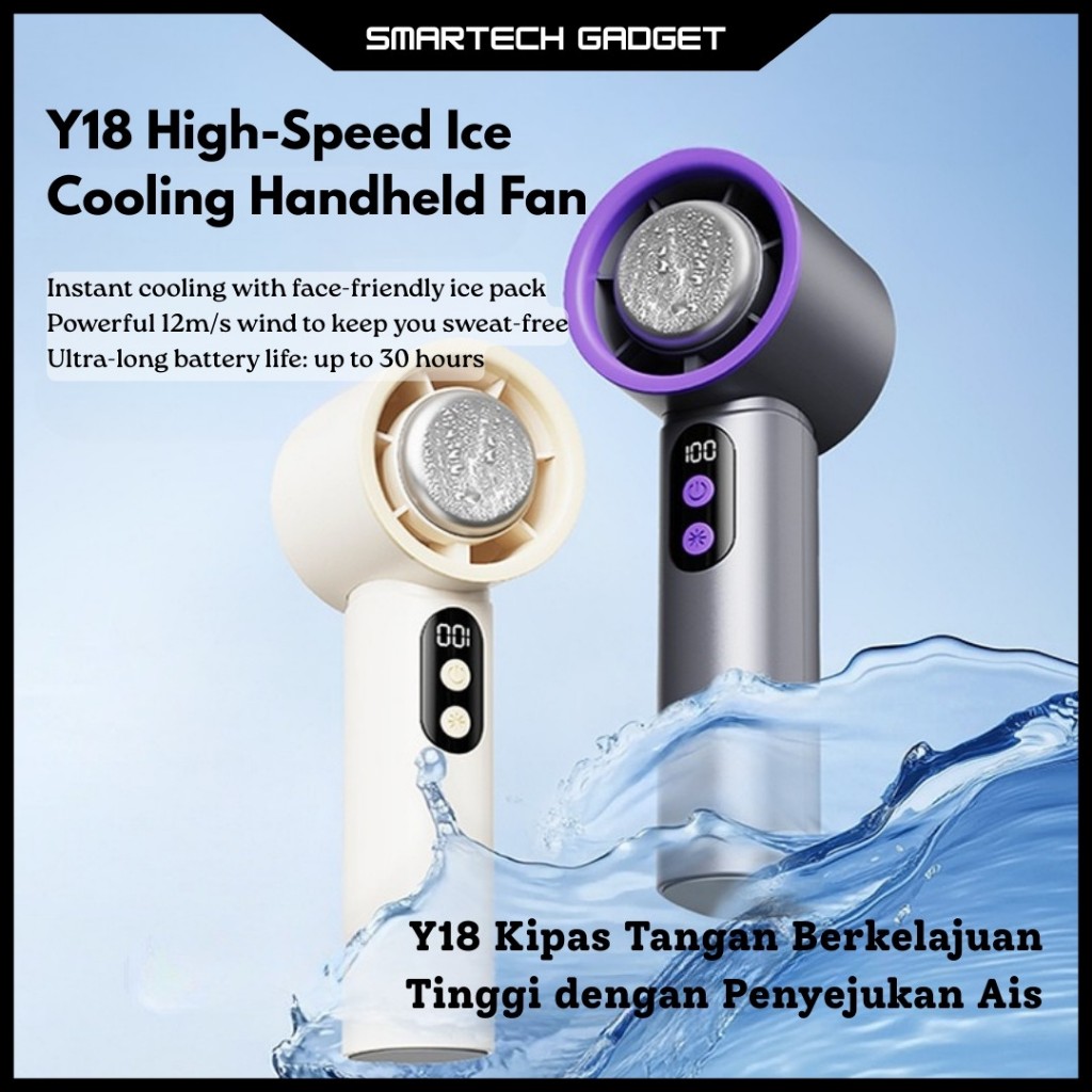 Smartech Y18 Handheld Cooling Fan Semiconductor Mini Fan Rechargeable 100 Level Adjustment ...