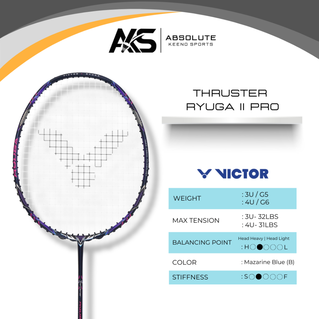 VICTOR Thruster RYUGA II PRO Badminton Racket | Shopee Malaysia