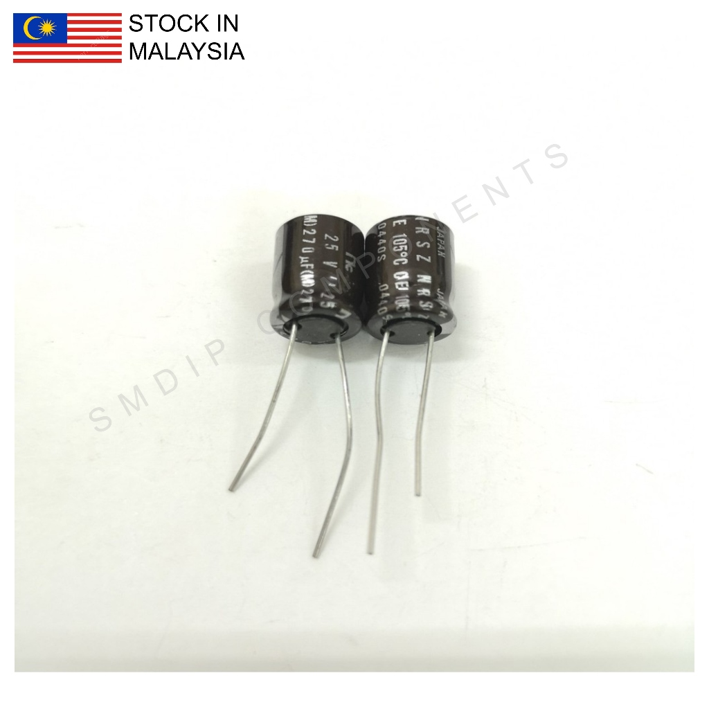 5PCS Japanese-Grade 270uF 25V 105°C, Radial Capacitor, 10mm x 12mm ...