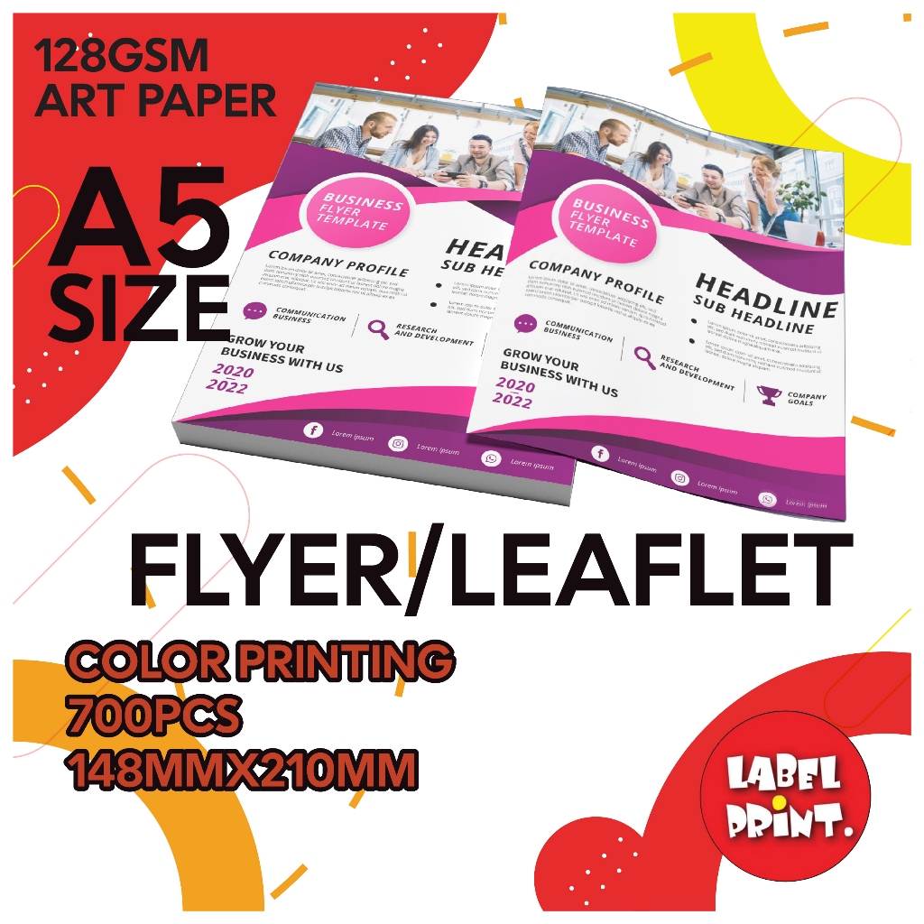 Flyer A5 Printing 128GSM Art Paper (Custom Design) 700PCS | Shopee Malaysia
