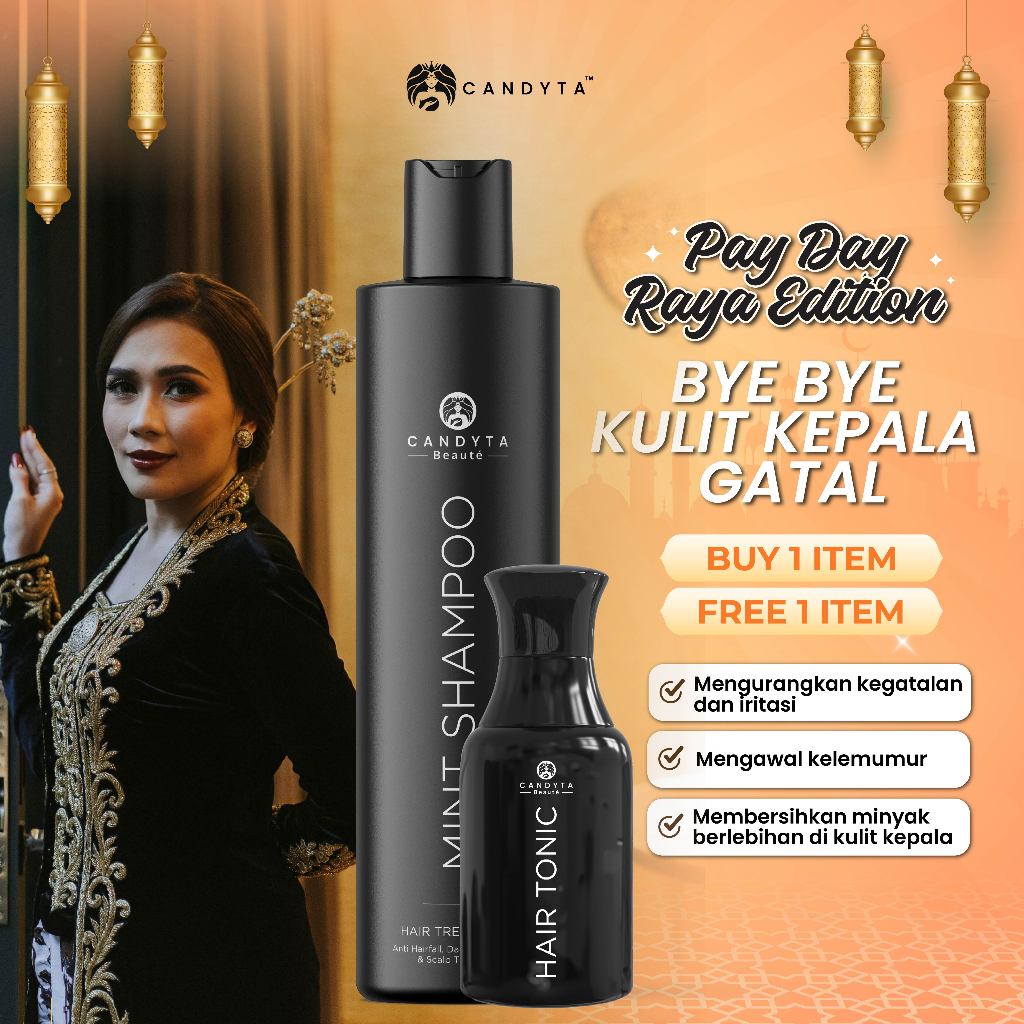 [BYE BYE KULIT KEPALA GATAL] CANDYTA HQ Mint Shampoo Hair Tonic Ratu ...