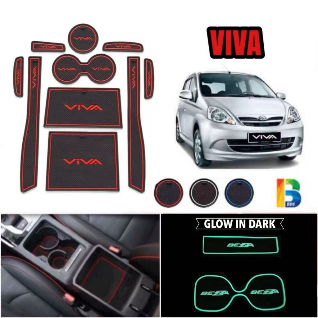 PERODUA VIVA INTERIOR SLOT MAT Rubber Anti-slip Carpet Car Kapet ...