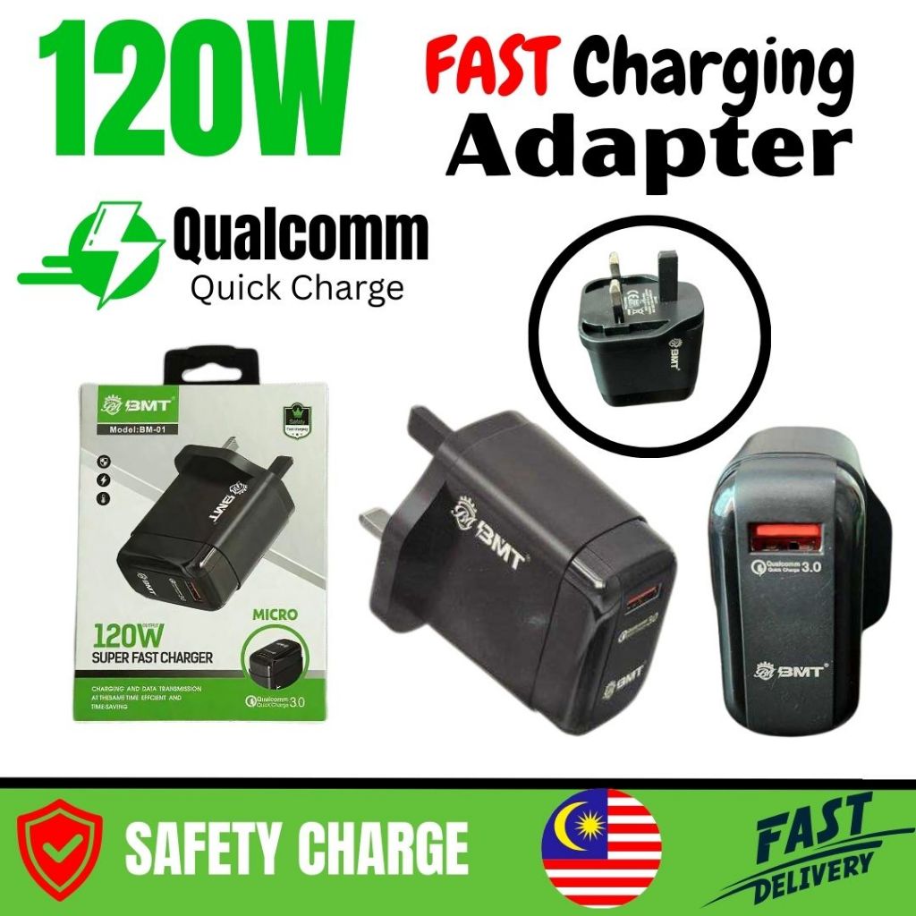 Original BMT-01 Super Fast Charger 120w high speed Quick Fast Charging ...