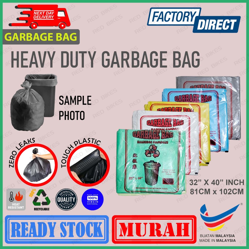 Premium HDPE Color 32x40" Rubbish Bag / Trash Bag / Garbage Bag / Heavy ...