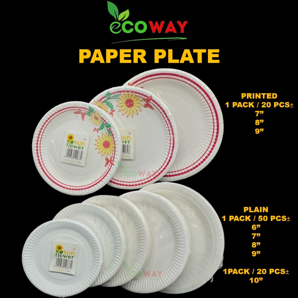 6"/7"/8"/9"/10" Printed Paper Plate Plain Paper Plate Disposable Party ...