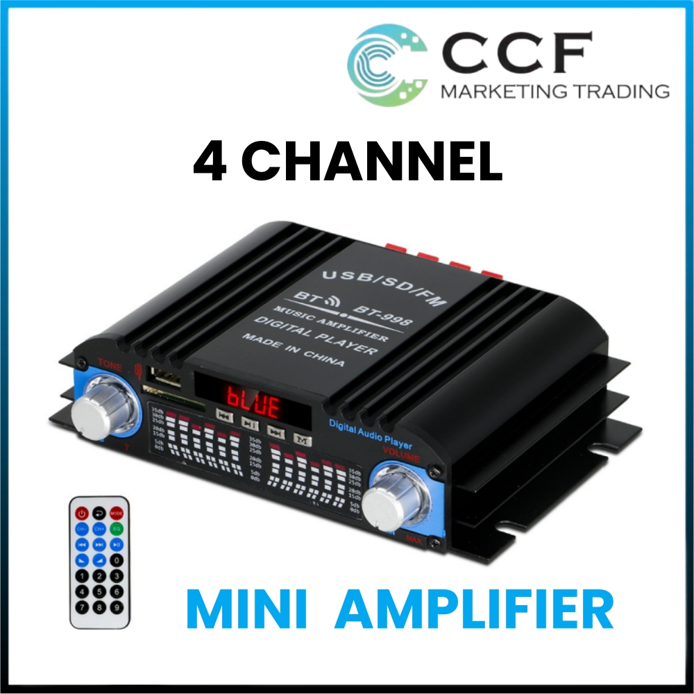 4 Channel Mini Digital Amplifier Car Home Bluetooth AMP support USB SD ...