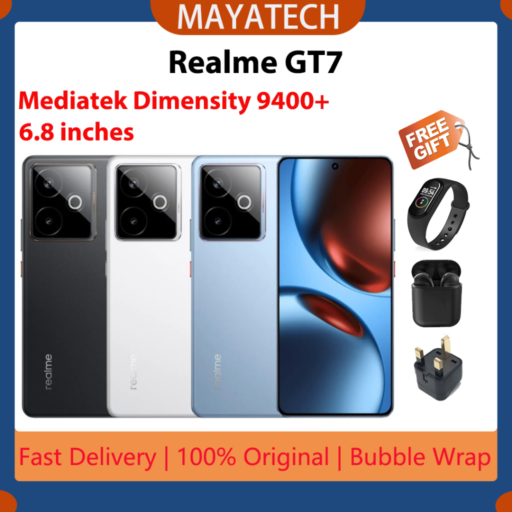 Realme GT7 Mediatek Dimensity 9400+ 6.8 inches 7200 mAh 100W wired AMOLED 144Hz HDR 50MP IP68 ...