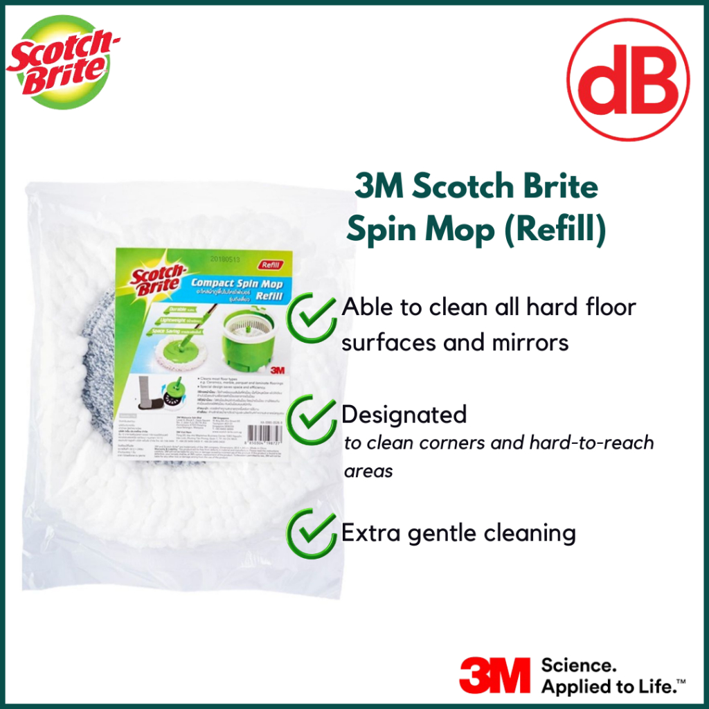 (Ready Stock) 3M Scotch-Brite Single Spin Mop (Refill Only) | Shopee ...