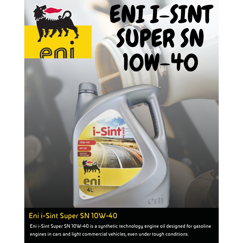 Eni I-Sint Super SN 10W-40 Semi Synthetic Engine Oil (4L) | Shopee Malaysia
