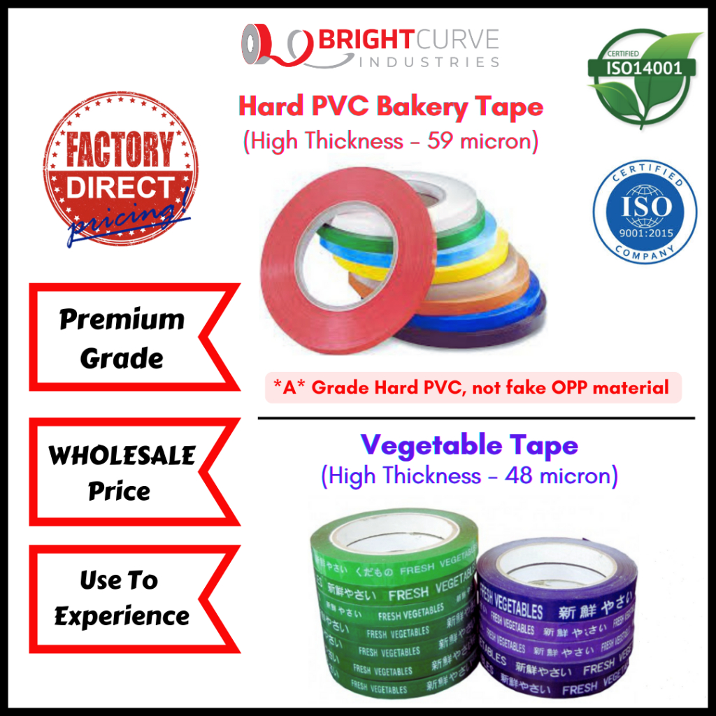 *A Grade* Performance Hard PVC Bakery Tape (Poly Bag Tape) & Fresh ...