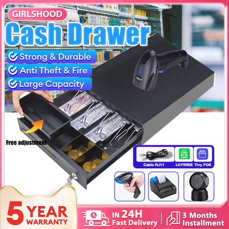 Cash Drawer Cash Register cashier cash box money With 5 Bill 6 Coin ...